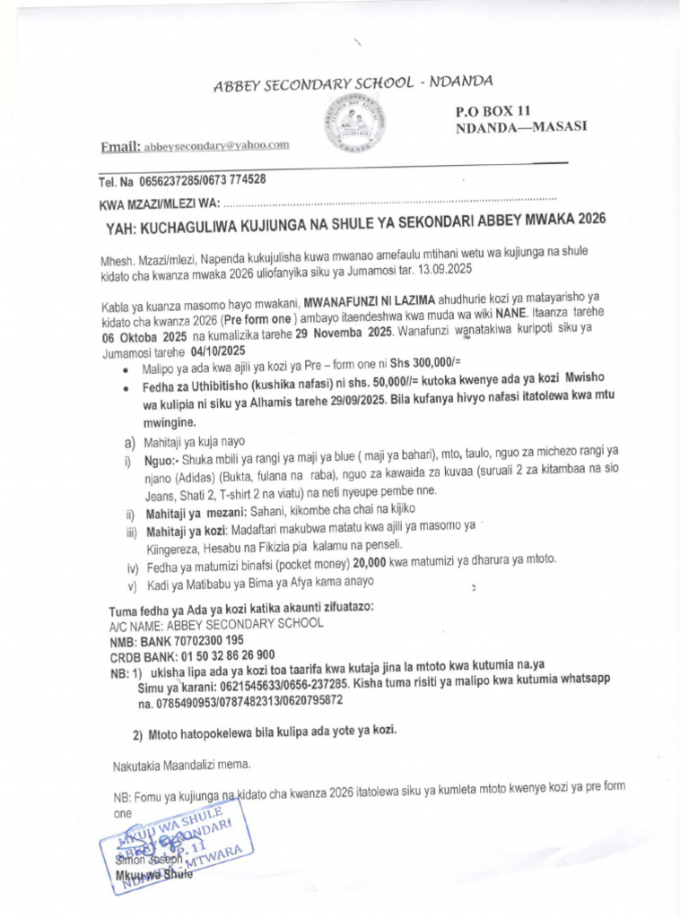Form Ya Pre Form 2025 | PDF