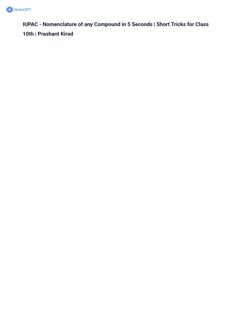 NoteGPT - Summary - IUPAC - Nomenclature of Any Compound in 5 Seconds ...