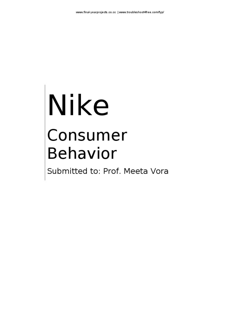 Consumer Behavior of Nike Final | PDF | Nike | Brand