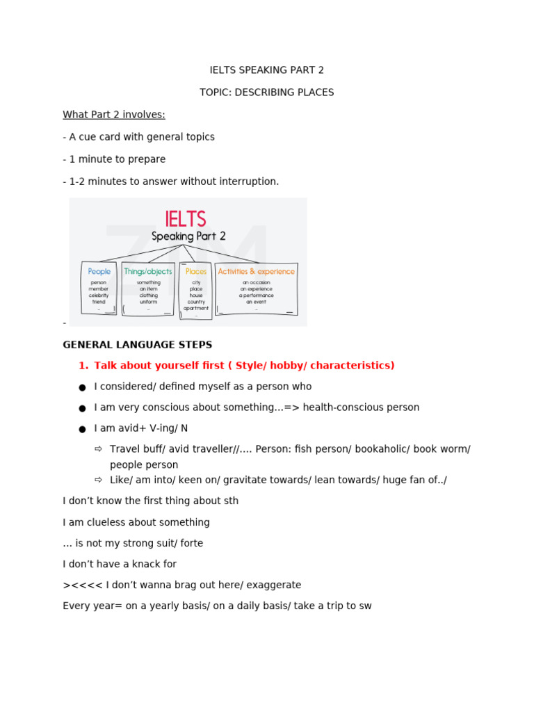 IELTS Speaking Part 2: Describing Places | PDF | Restaurants