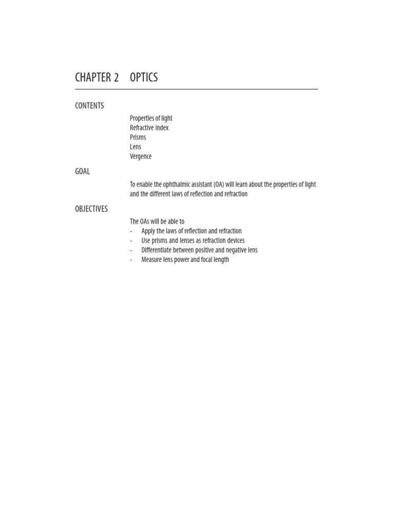Optics Fundamentals for Ophthalmic Assistants | PDF | Optics ...