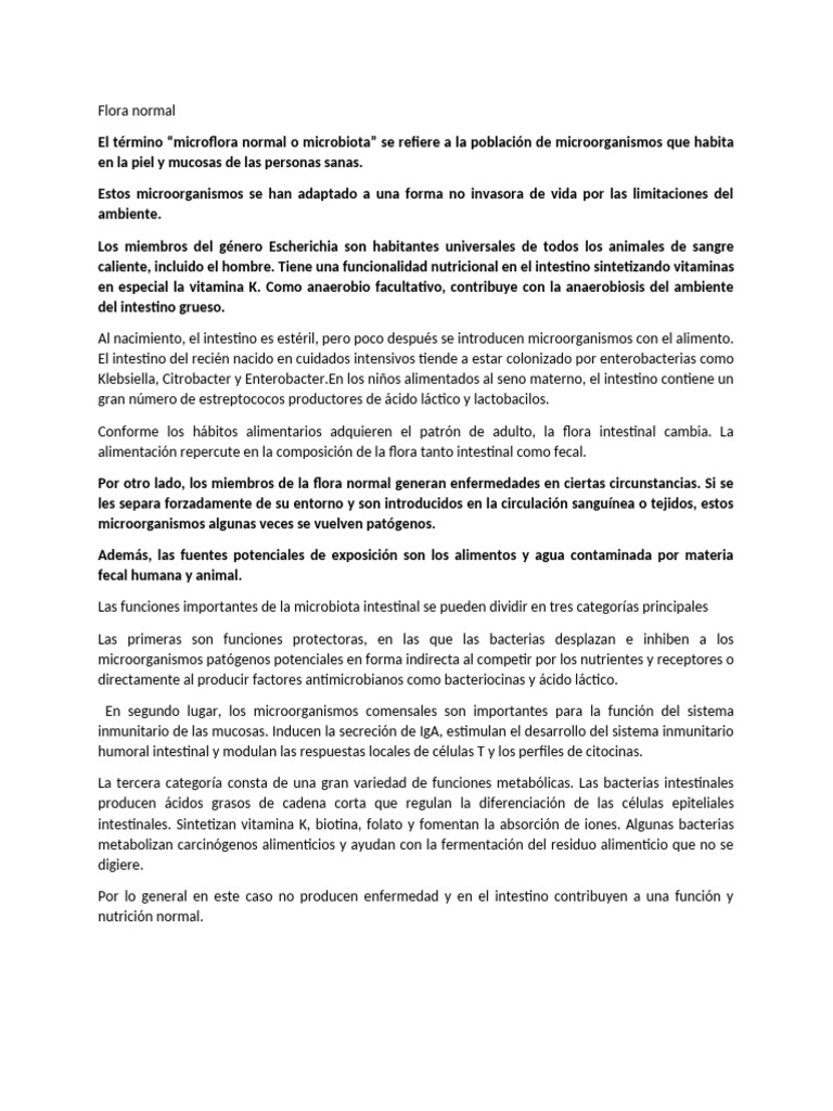 Microflora Normal: Funciones y Beneficios | PDF | Sistema inmune | Biología