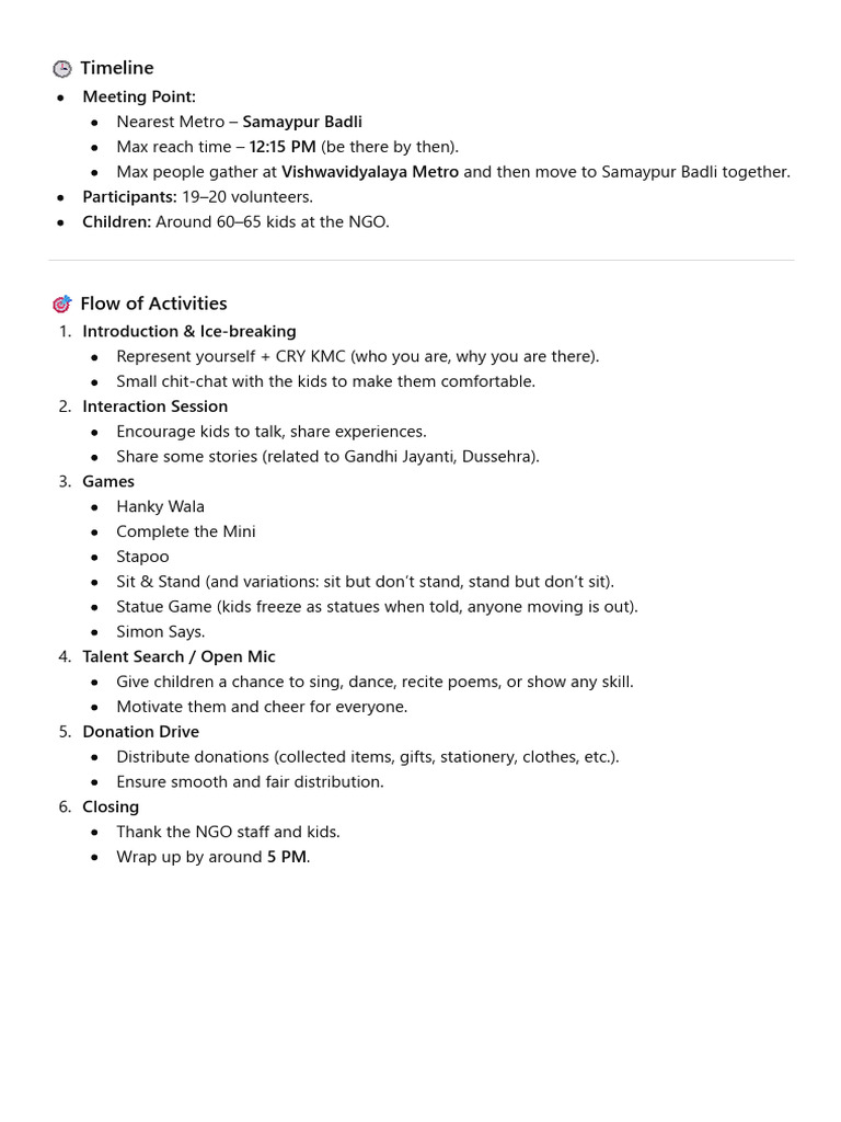 Structured Plan Instructions | PDF
