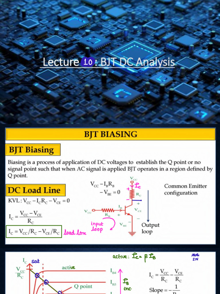 Lecture-10 - BJT DC Analysis, Current Mirror and Voltage Regulators | PDF