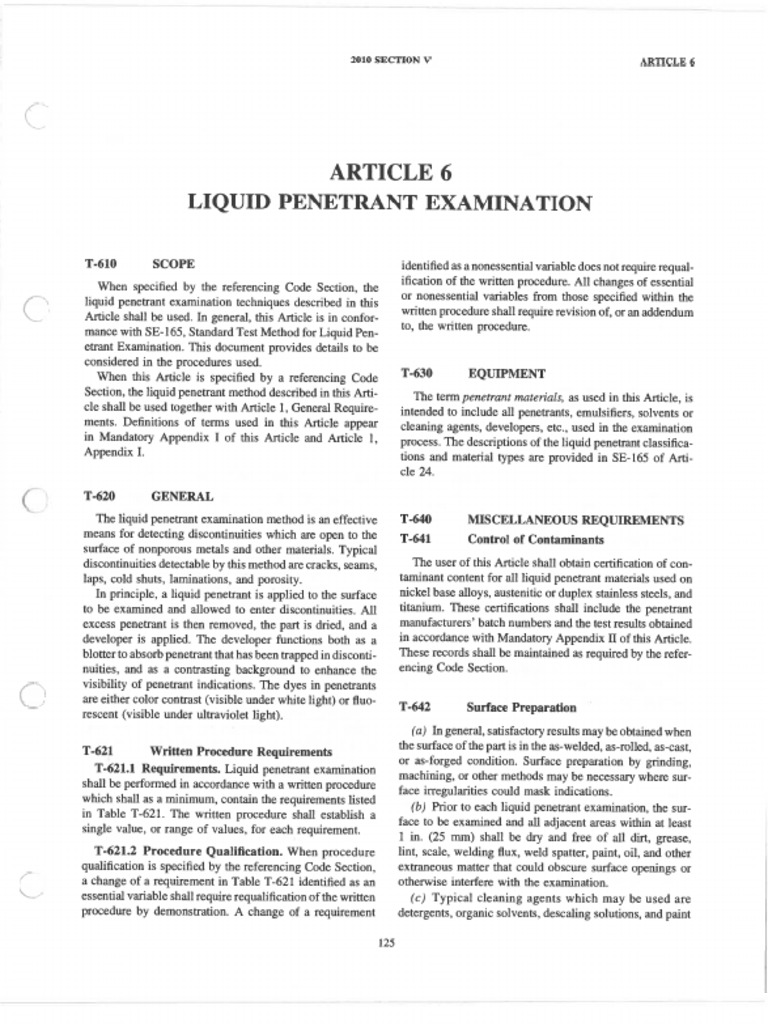 ASME V Article 6 | PDF