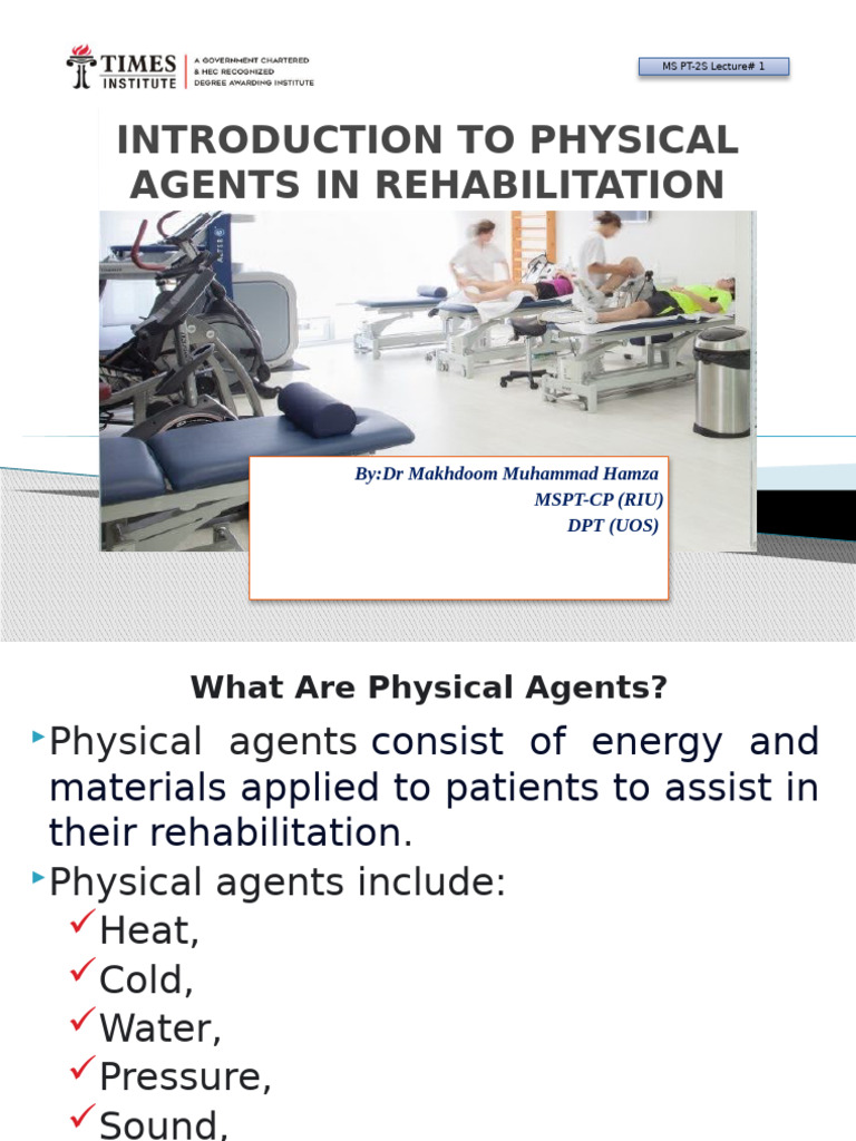 Lecture No.1 Introduction To Physical Agents in Rehabilitation | PDF ...