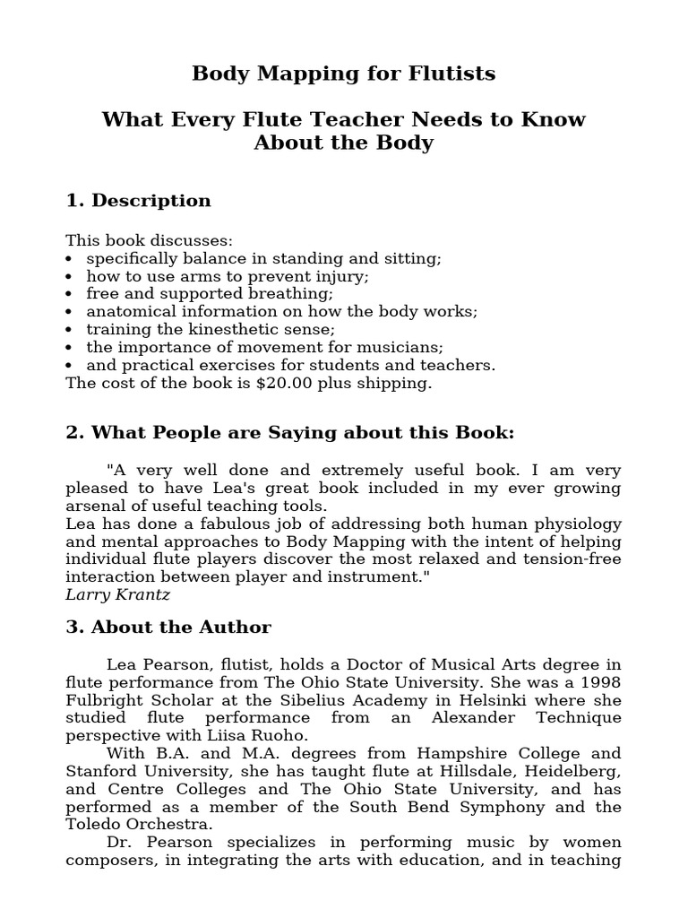 Body Mapping Insights for Flutists | PDF
