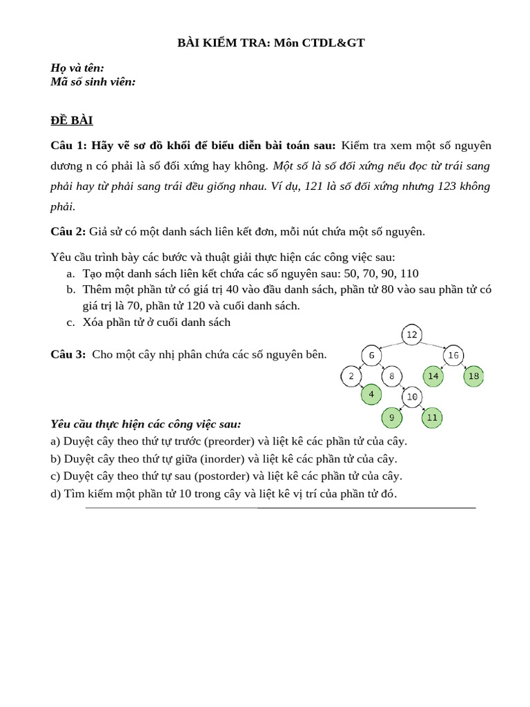 Baikiemtra Mon-CTDL K12CTC2 | PDF