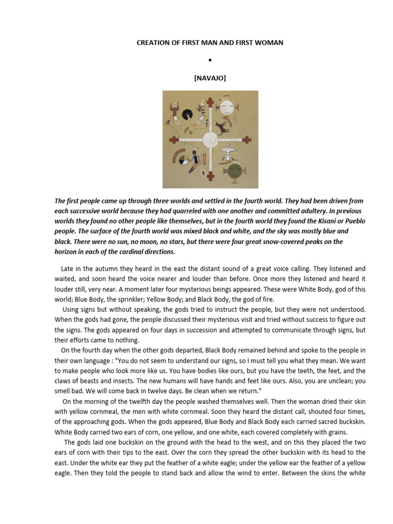Navajo Creation of First Humans | PDF | Folklore