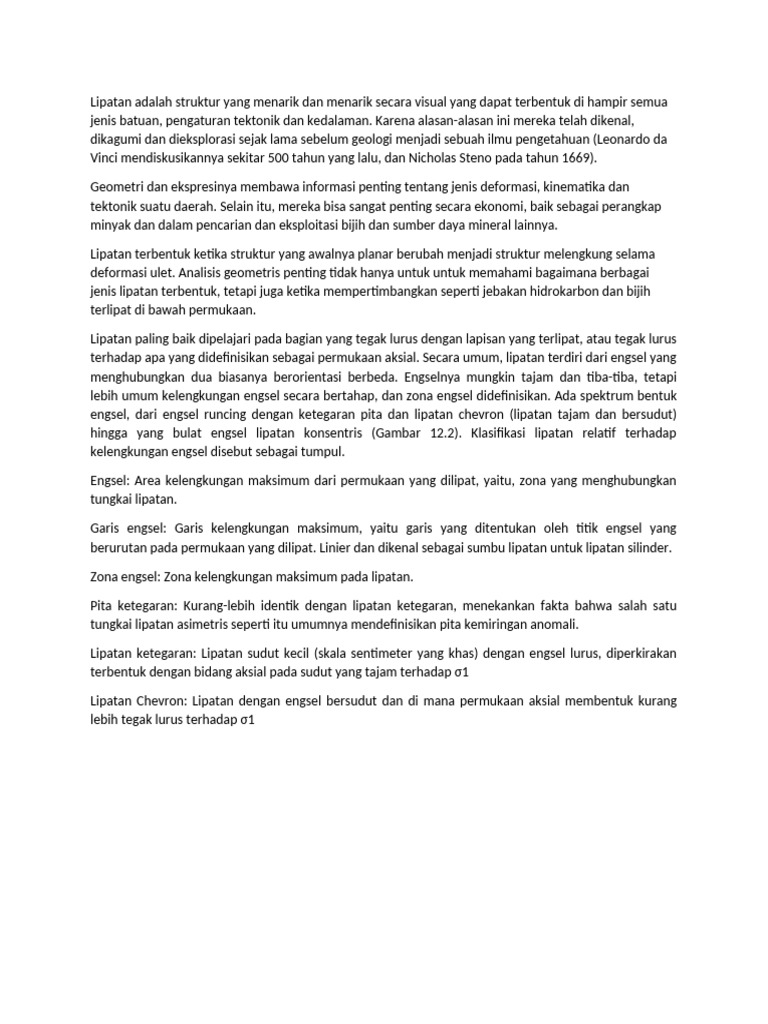 Pemahaman Geometri Lipatan Batuan | PDF