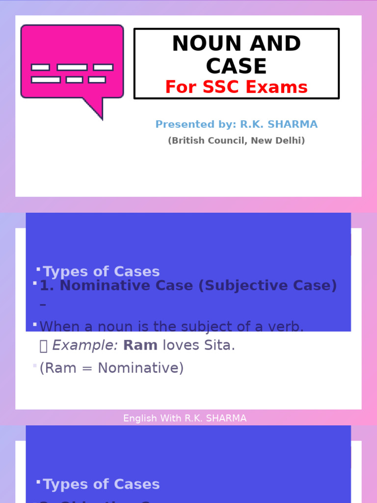 Nouns and Cases for SSC Exams | PDF | Linguistics | Syntax