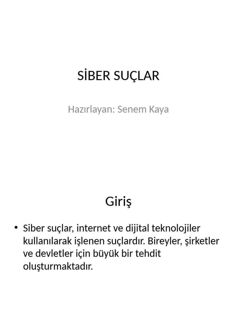 Siber Suçlar Sunum | PDF