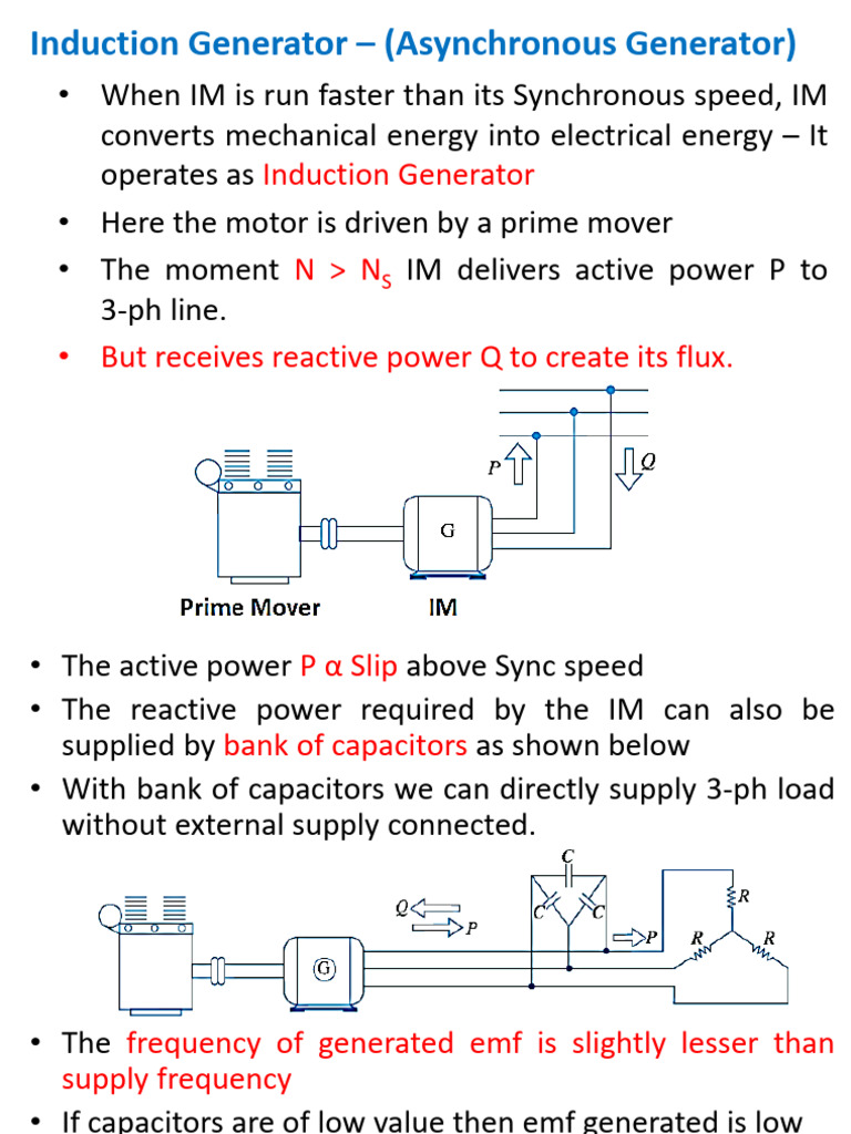 Induction Generator, Starting of IM | PDF | Electric Motor ...