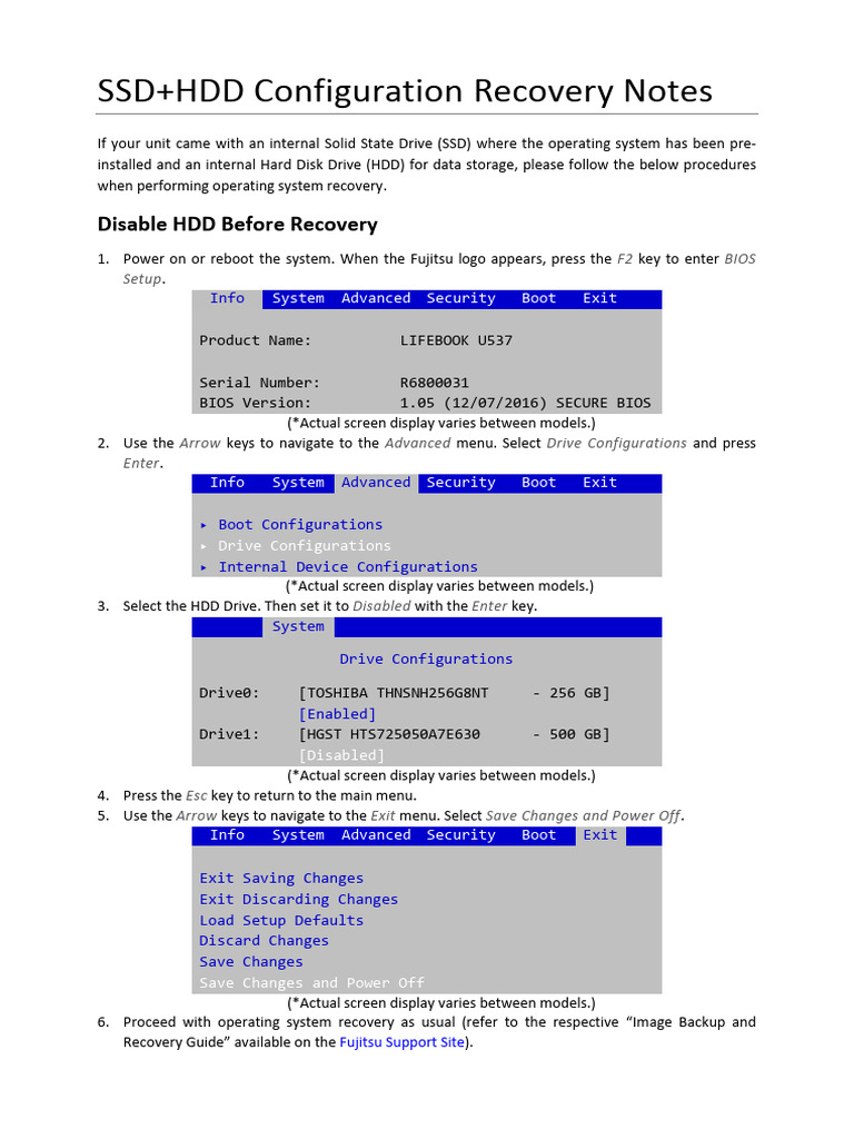 SSD HDD Configuration Recovery Notes KBL ENG | PDF | Booting | Bios