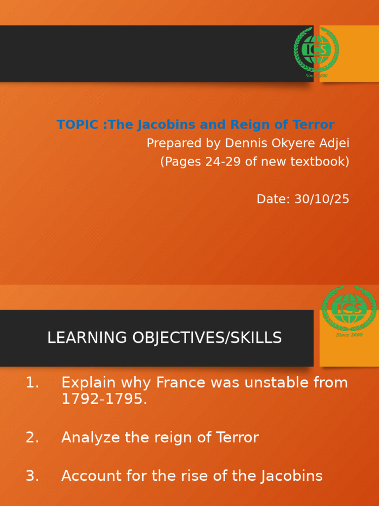 The Jacobins and Reign of Terror (08-10-2025) | PDF | Reign Of Terror ...