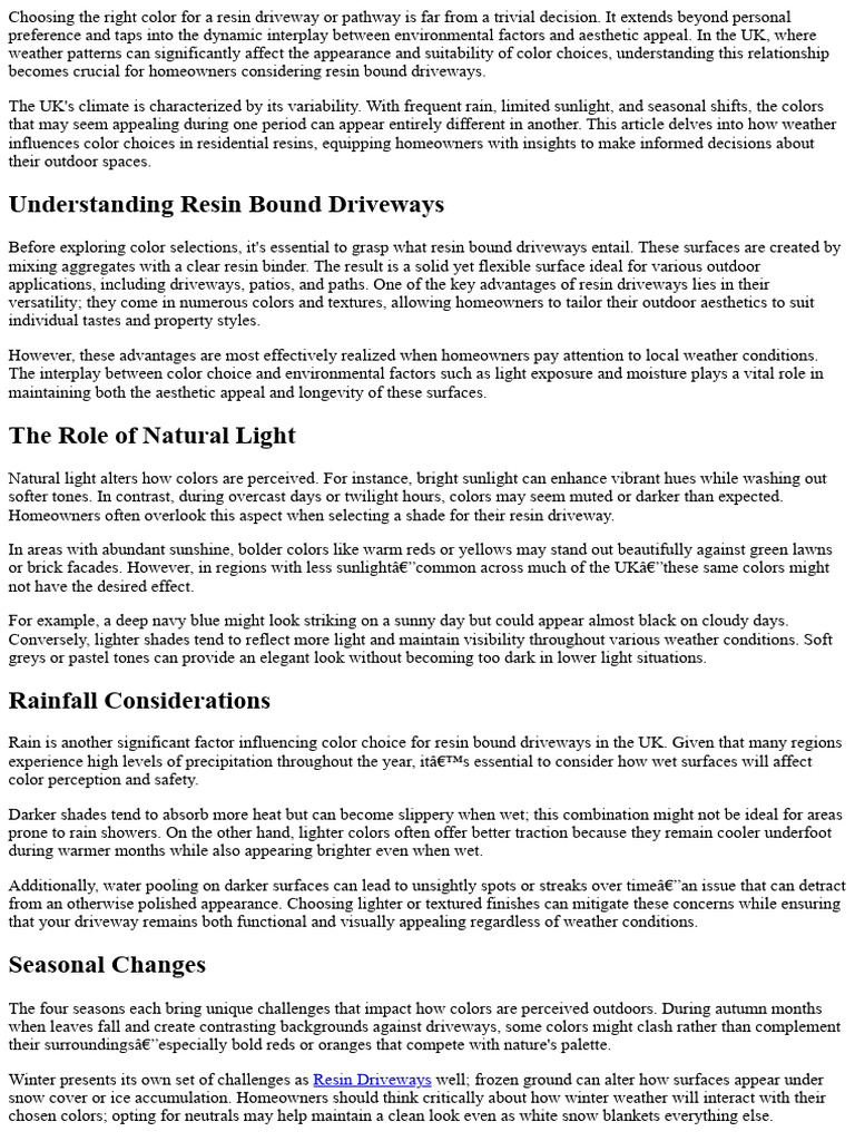 How Weather Influences Color Choices in UK Residential Resins 201211 ...