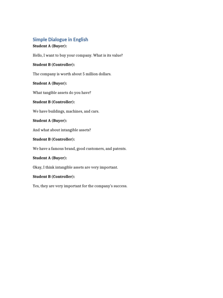 Simple Dialogue English | PDF