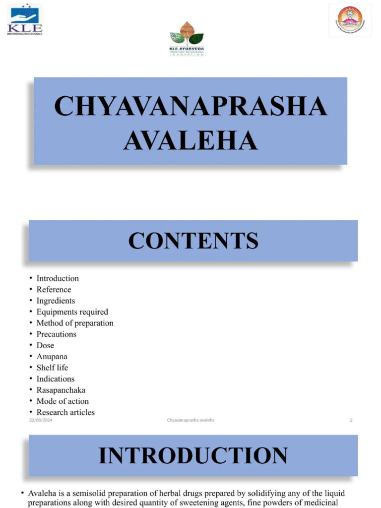 Chyavanaprasha Avaleha by DR Vimarsha Bhatkalkar - PPTX - 20251004 ...