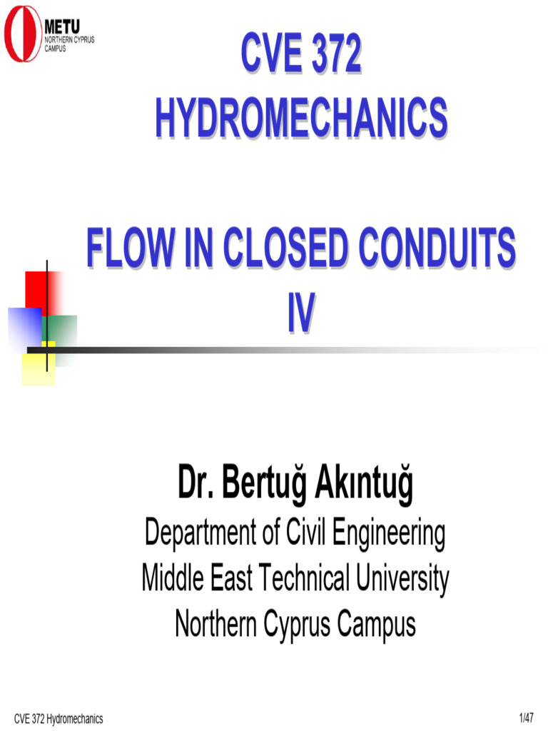 Hydromechanics: Flow in Closed Conduits | PDF | Continuum Mechanics ...