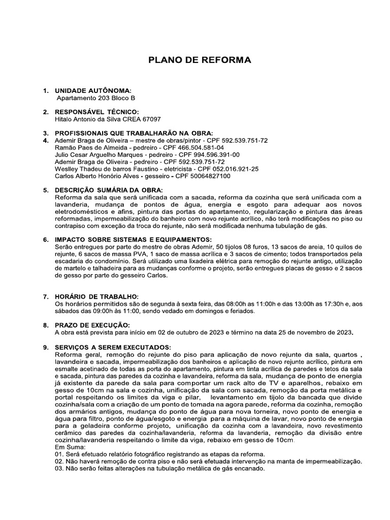 Plano de Reforma. 2 Assinado | PDF