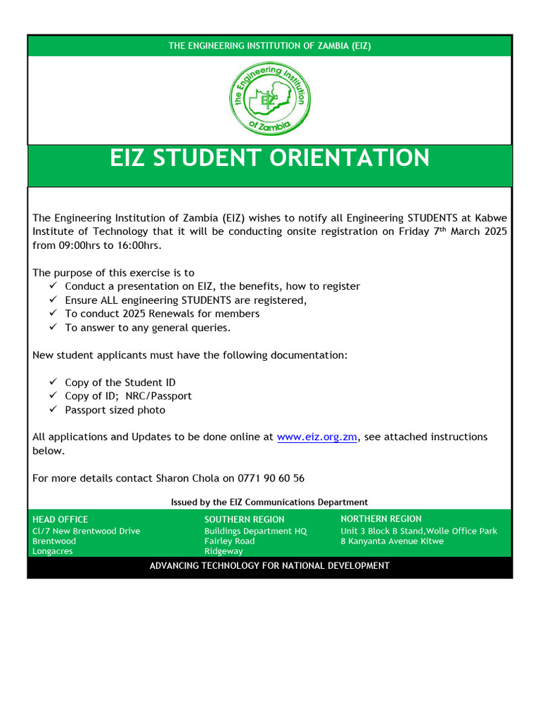 Eiz Onsite Registration Advert at Kit | PDF