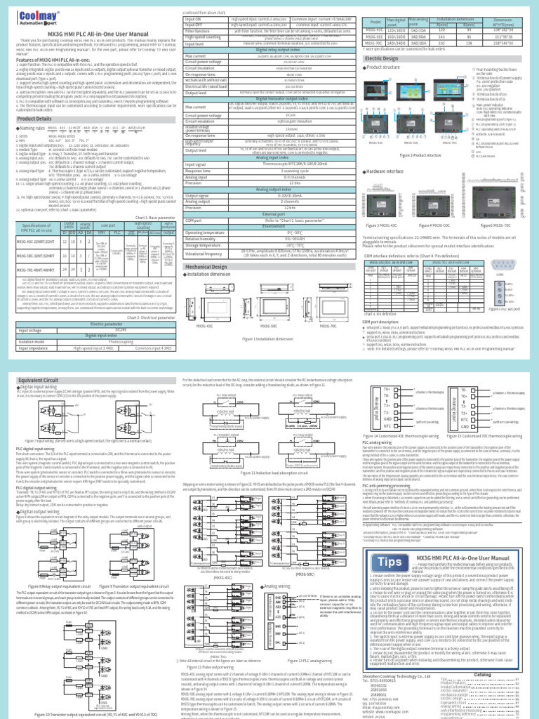 MX3G HMI PLC User Manual Overview | PDF | Programmable Logic Controller ...
