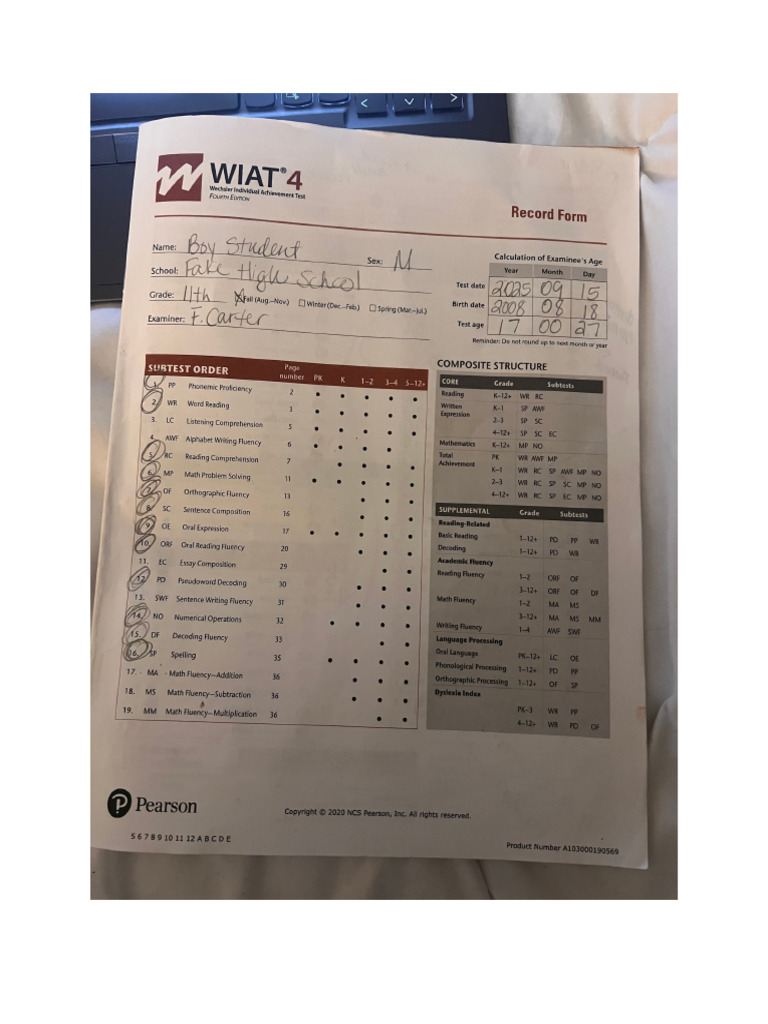 Protocol #2 WIAT | PDF