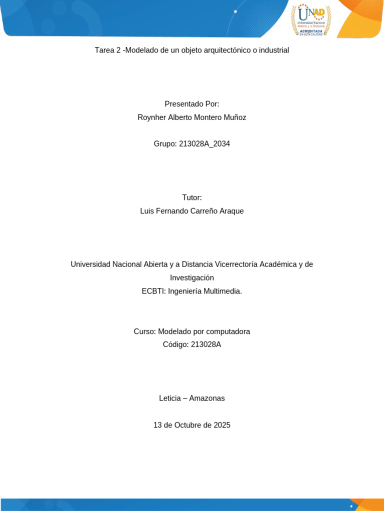 Tarea 2 - Modelado de Un Objeto Arquitectónico o Industrial | PDF ...