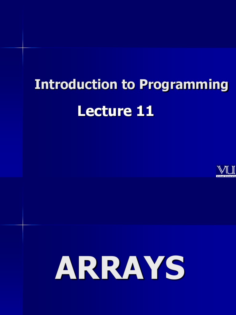 Cs201 11 Pdf Array Data Structure Integer Computer Science