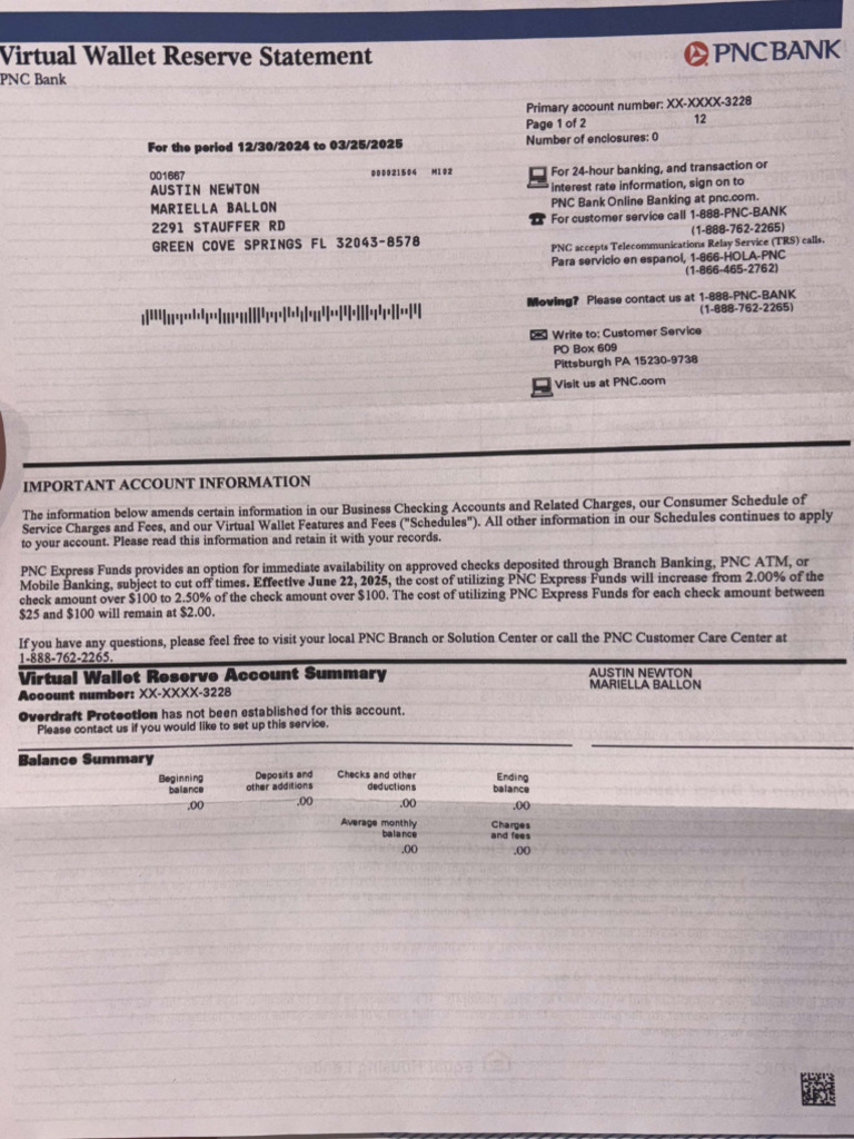 PNC Statement Address | PDF