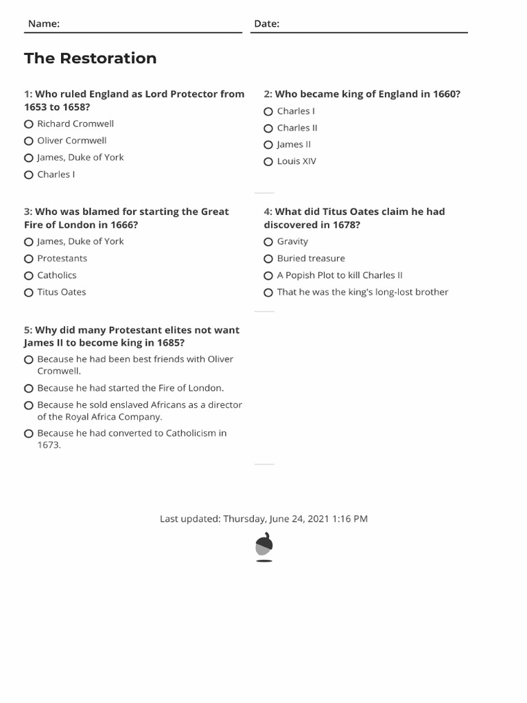 Starter Quiz Questions | PDF