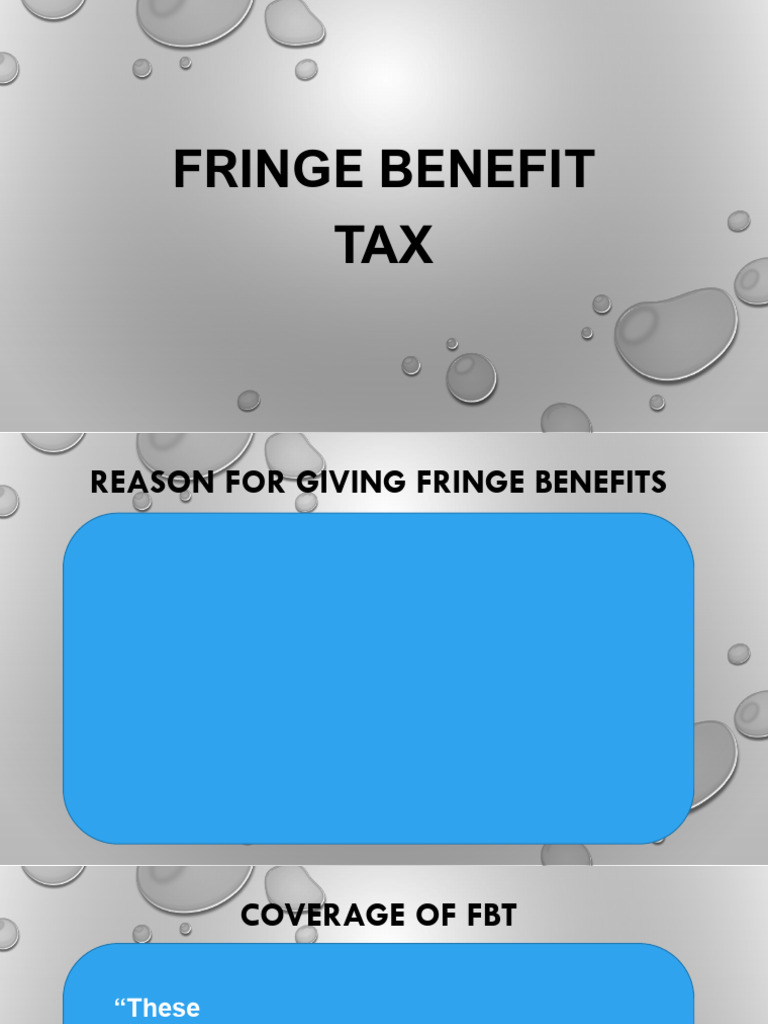 Understanding Fringe Benefit Tax Rules | PDF