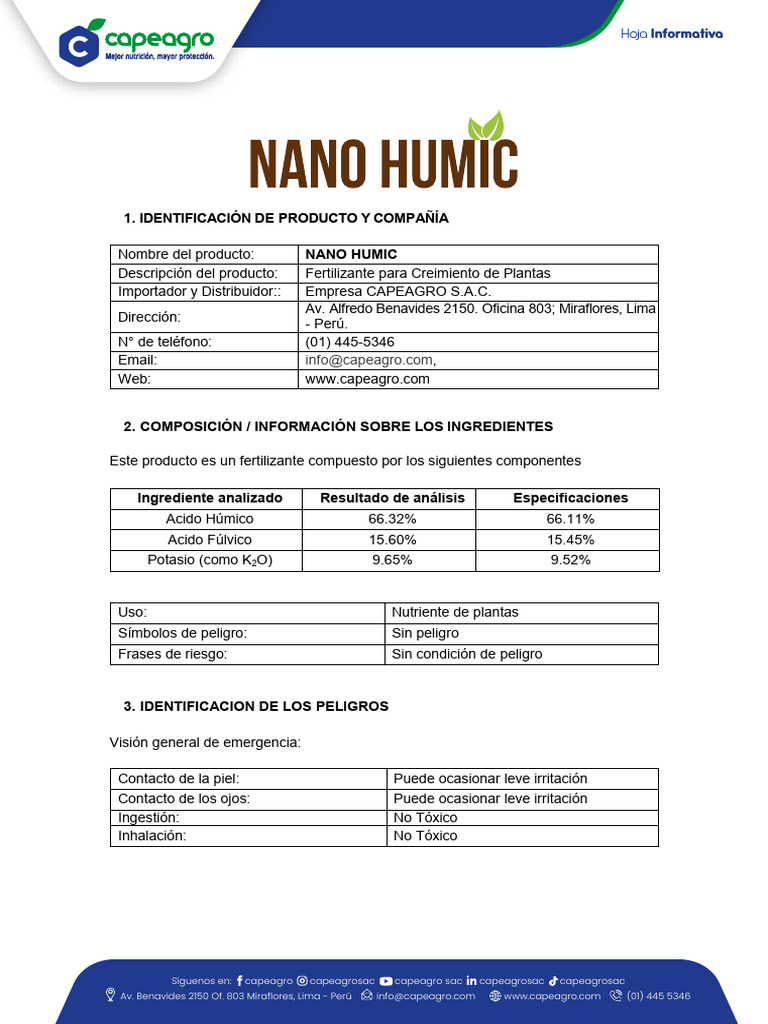 Fertilizante NANO HUMIC para Plantas | PDF