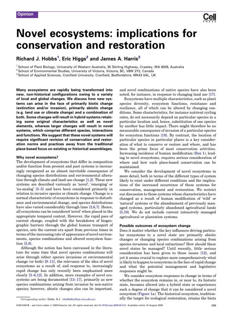 Novel Ecosystems and Conservation Challenges | PDF | Ecosystem ...