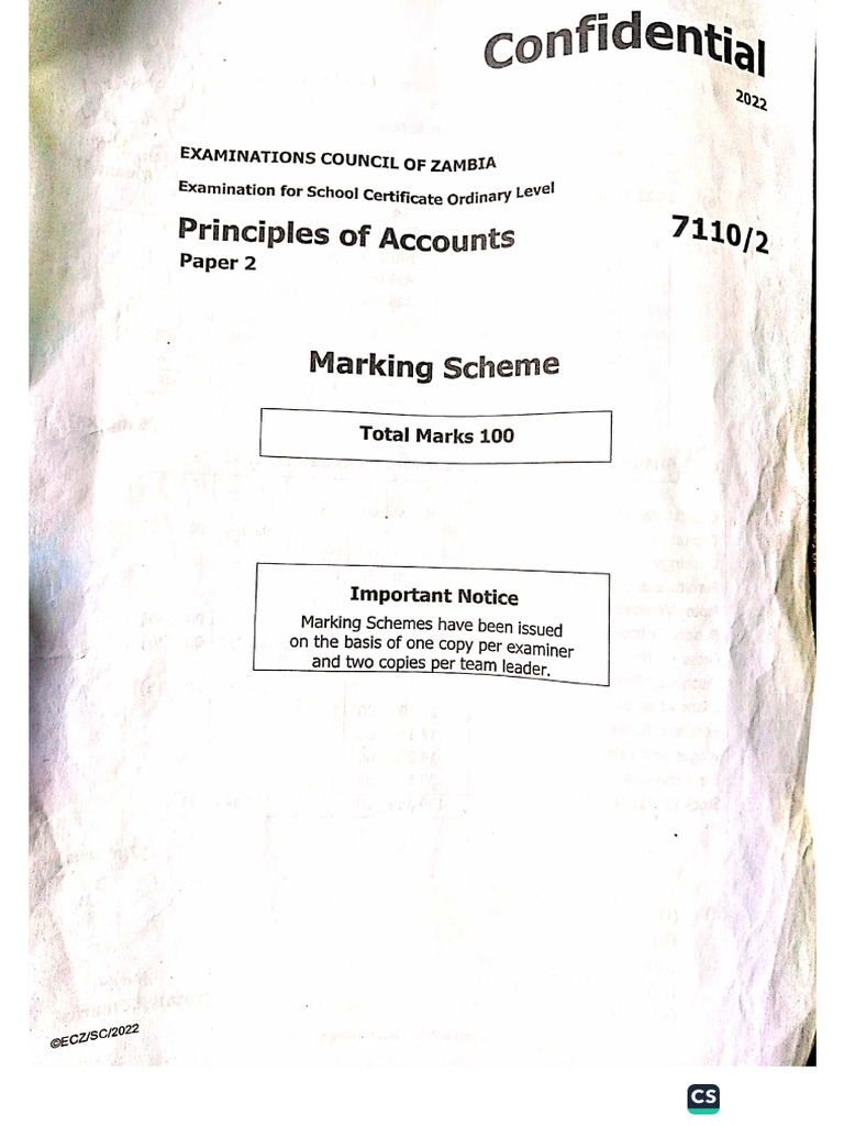 Accounts P2 2022 Marking Key | PDF