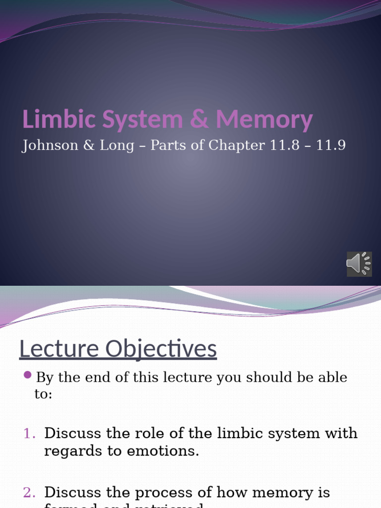 Limbic System's Role in Memory & Emotions | PDF | Limbic System | Memory