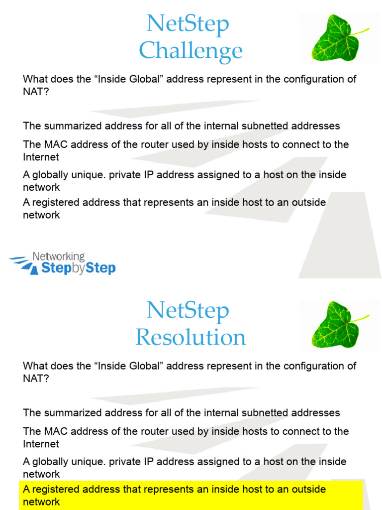 Understanding Inside Global Address in NAT | PDF | Ip Address | Osi ...
