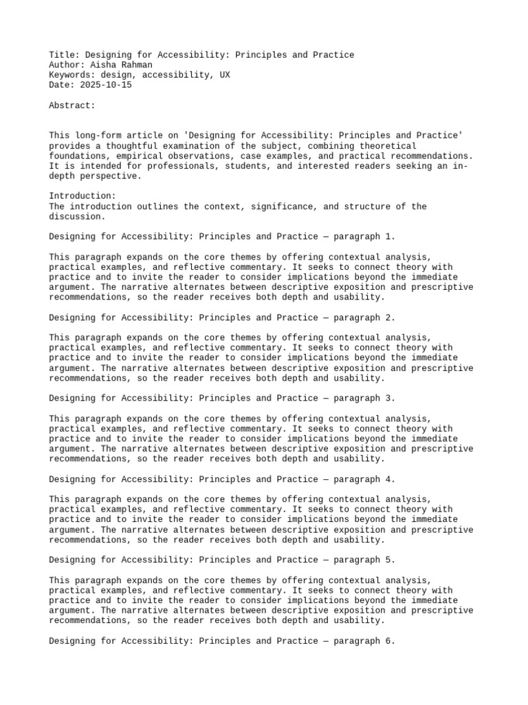 05 Designing For Accessibility Principles and Practice English | PDF ...