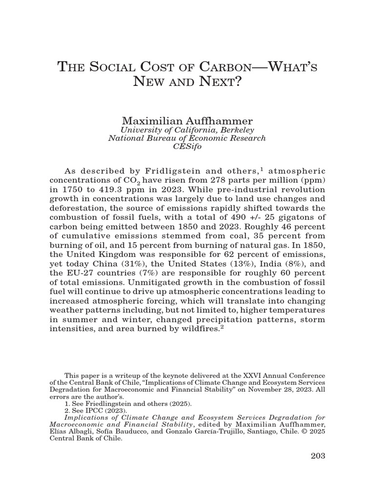The Social Cost of Carbon | PDF | Greenhouse Gas | Climate Change
