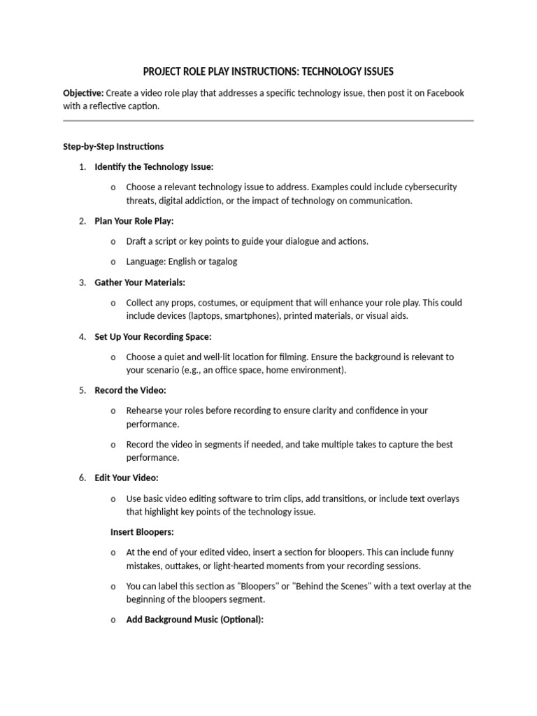 Project Role Play Instructions | PDF | Computer Security | Security