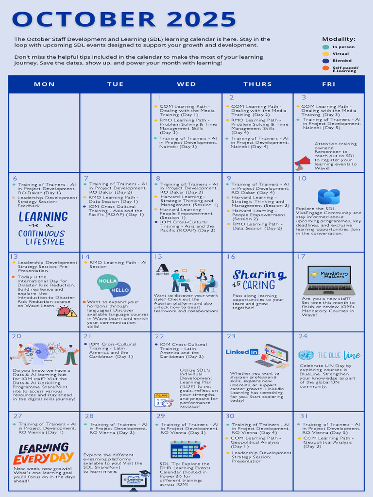 October 2025 SDL Learning Calendar | PDF
