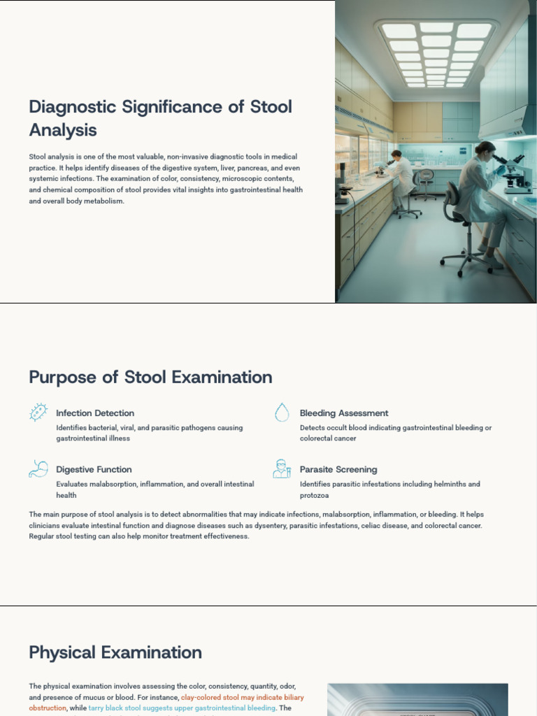 Stool Analysis: Key Diagnostic Insights | PDF | Human Feces | Infection