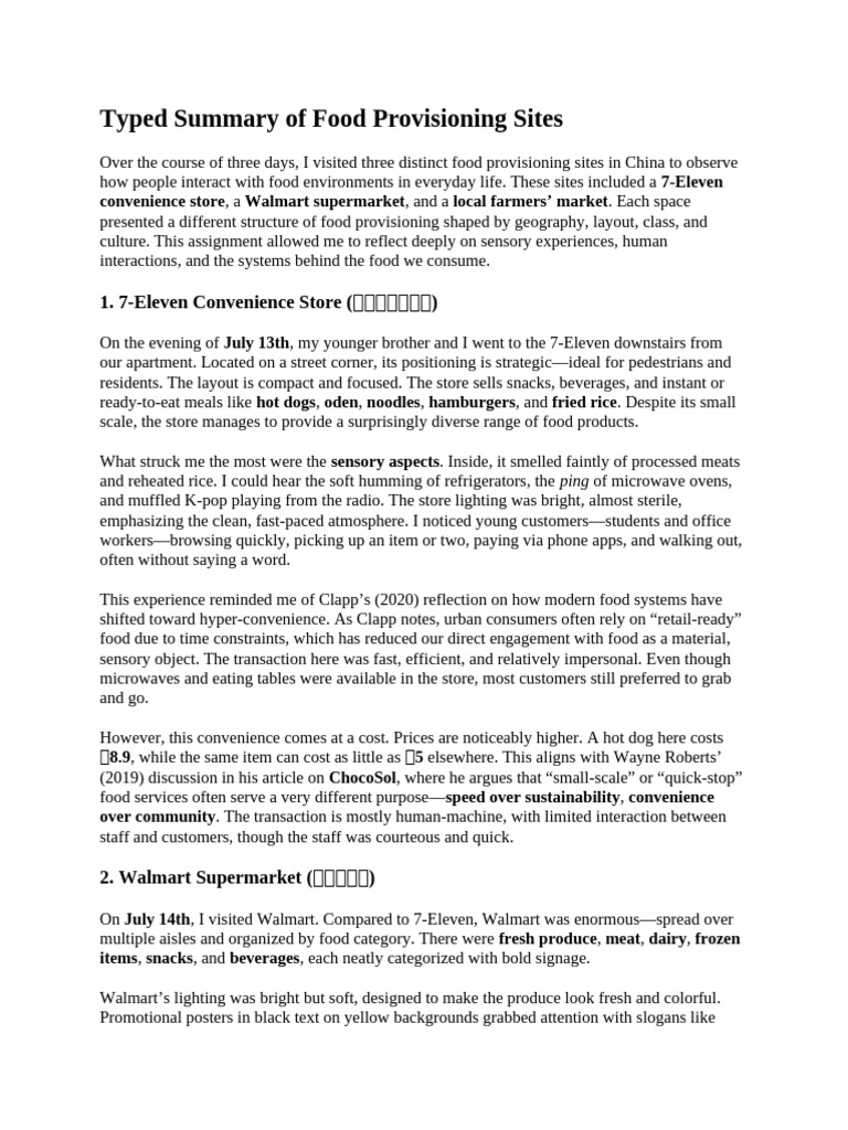 Exploring Food Provisioning in China | PDF | Supermarket | Farmers' Market