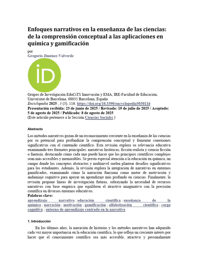 Enfoques Narrativos en La Enseñanza de Las Ciencias | PDF | Enseñando ...