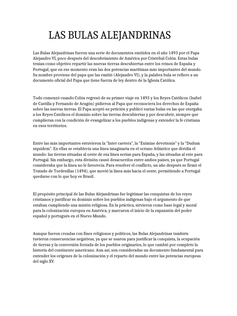 Las Bulas Alejandrinas | PDF