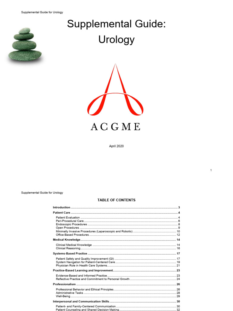 Urology Milestones Supplemental Guide | PDF | Patient Safety | Urology