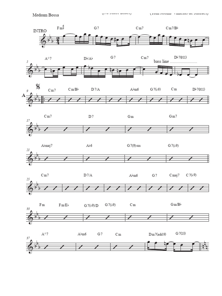 Chega de Saudade (Jobim's Chord Changes) - Score | PDF