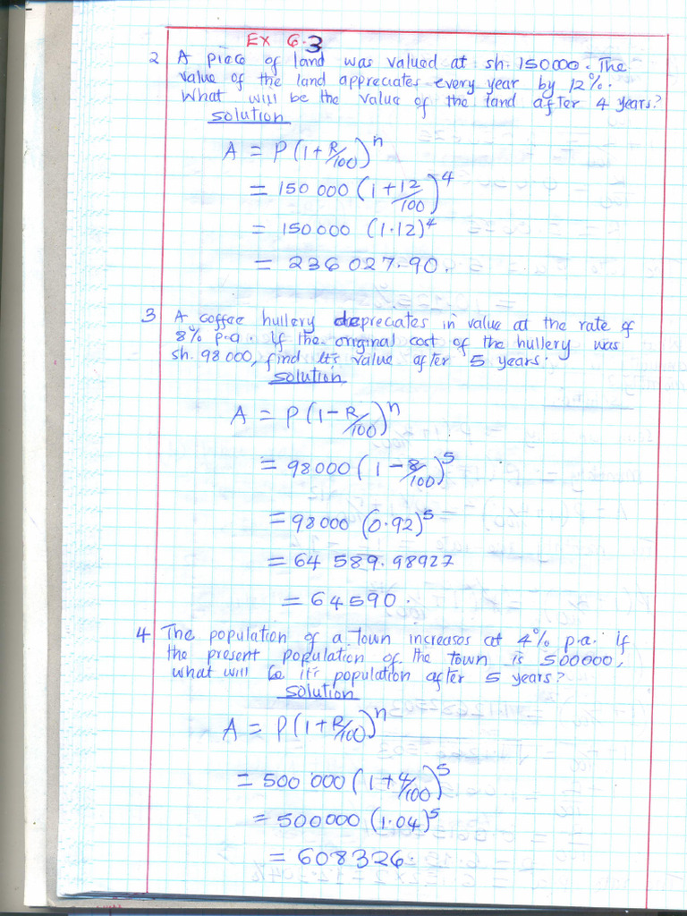 Maths Form 3p&3r Ex 6.3 & 6.4 Answers0001 | PDF
