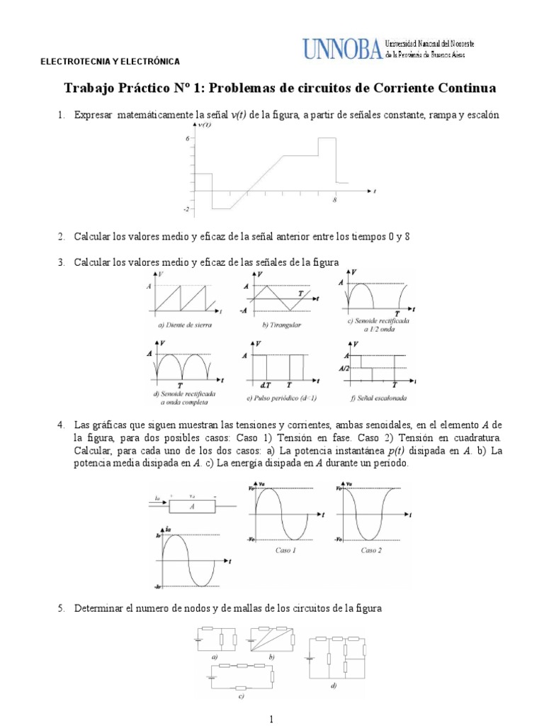 TP1 - Problemas de Circuitos en CC | PDF | Resistencia Eléctrica y ...