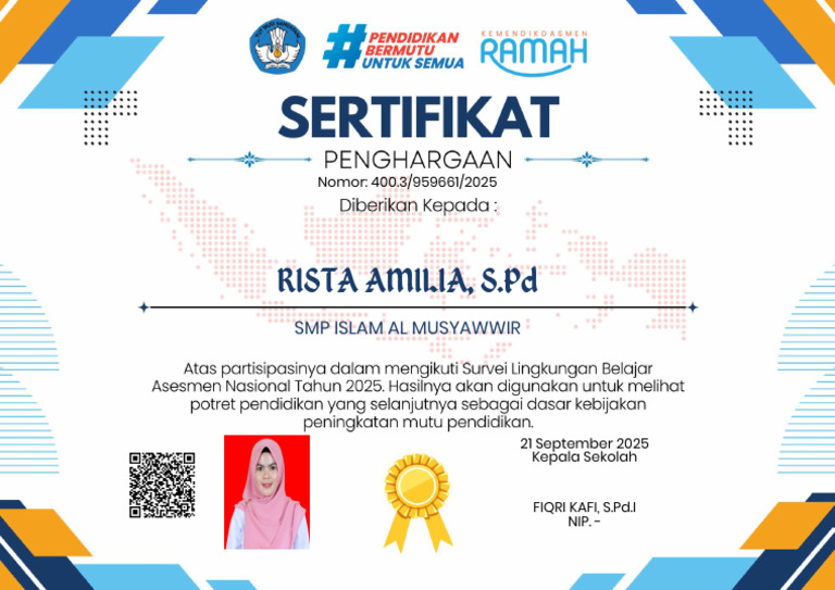 Sertifikat Rista Amilia S PD | PDF